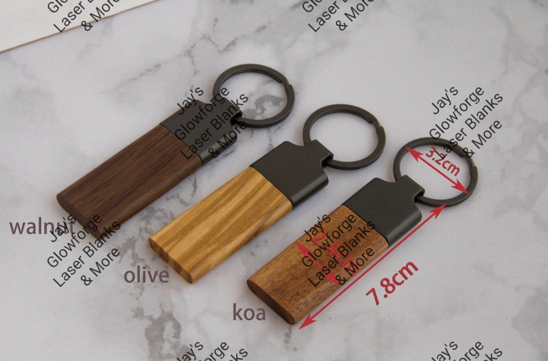 Wood Keychains (w/metal hardware) – Jay's Glowforge Laser Blanks & More